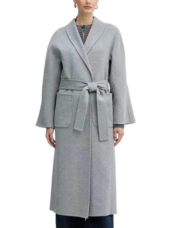 Luisa Spagnoli Belted Knee-length Coat - Grey