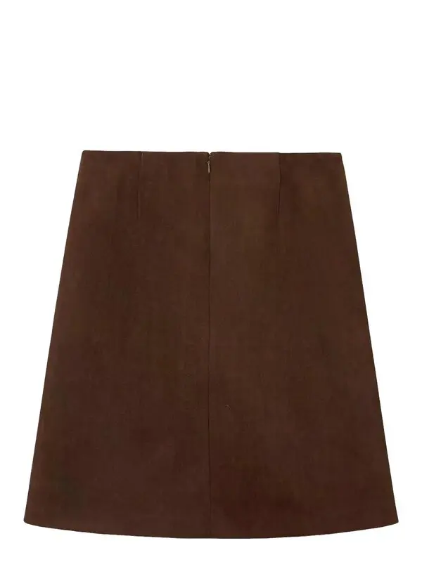 B+AB Side-pockets Mini A-line Skirt - Brown