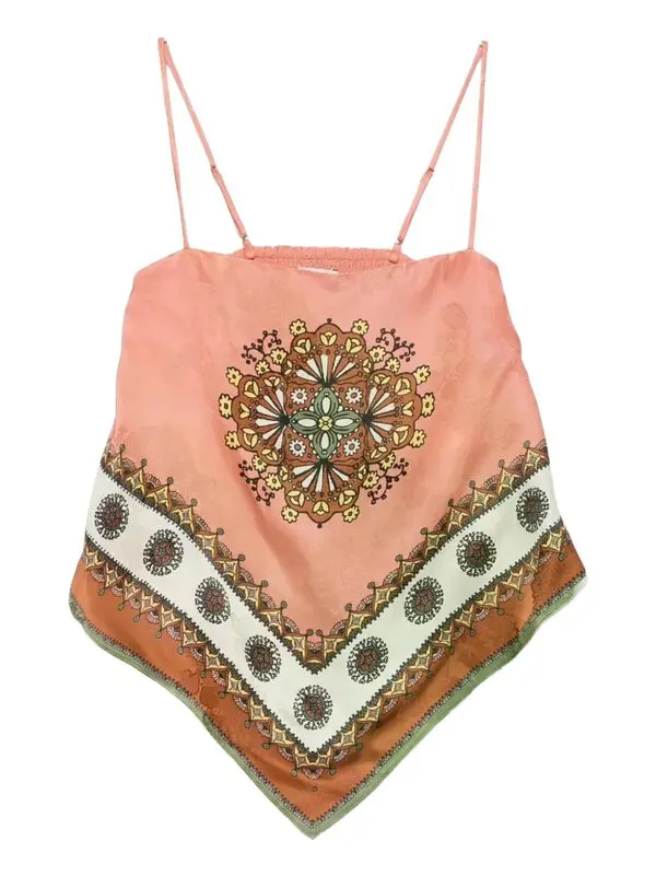 ALEMAIS Contina Printed Scarf Top - Pink