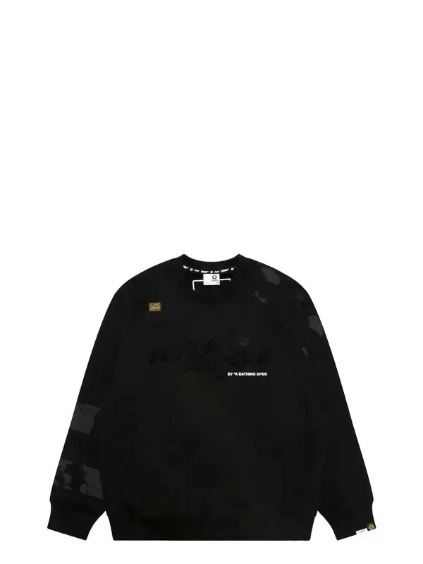 AAPE BY *A BATHING APE® Embellished Crew-neck Sweatshirt - Black