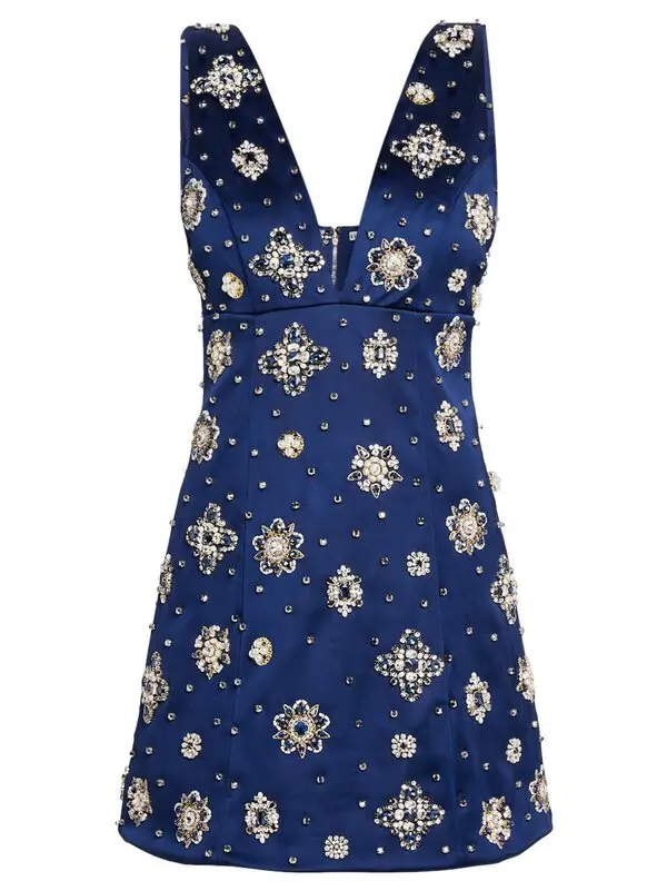 Alice + Olivia Mandy Embellished Mini Dress - Midnight B
