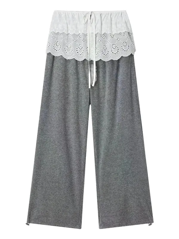 MINI CREAM Drawstring Trousers - Grey