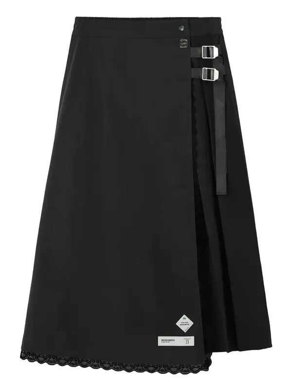 MUSIUM DIV. Lace-trim Midi Skirt - Black