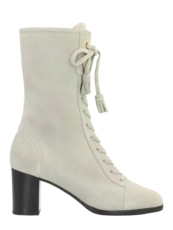 Alberta Ferretti Tassel-detail Lace-up Boots - Grey