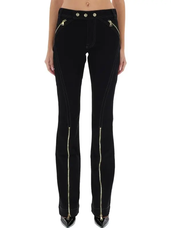 Versace Pants With Zipper Detail - Black