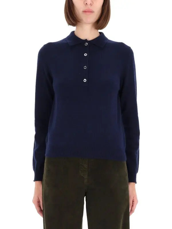 Aspesi Cashmere Polo Shirt - Blue