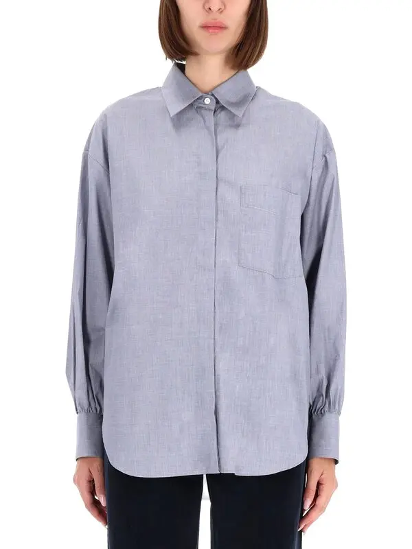 Aspesi High Collar Shirt - Azure