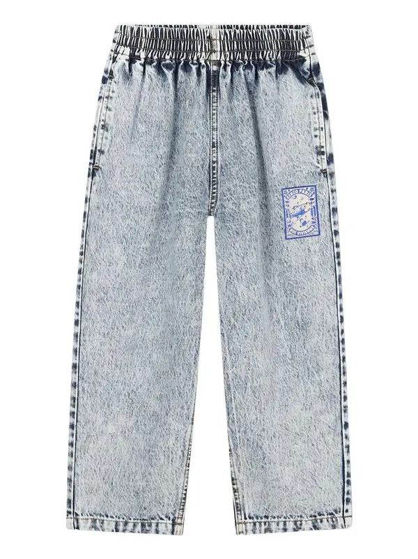 Kenzo Acid Wash Straight Leg Jeans - Grey