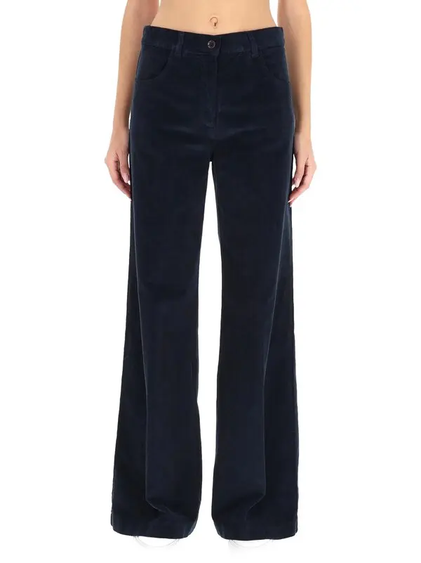 Aspesi Velvet Relaxed Fit Pants - Blue