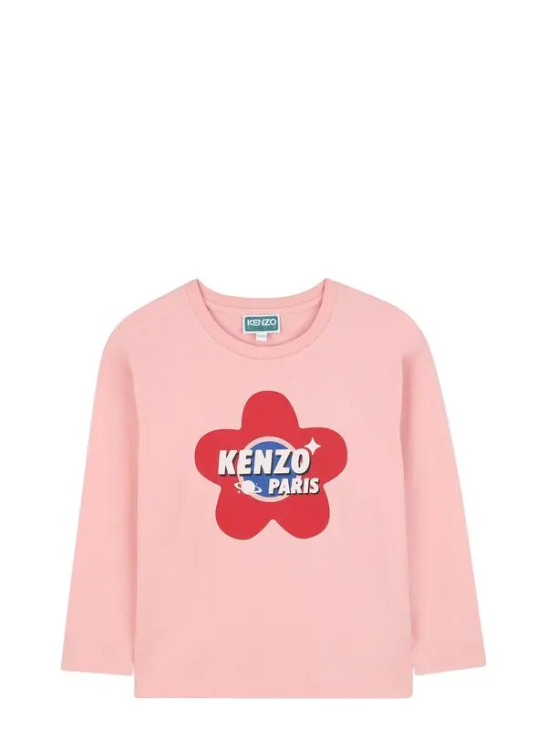 Kenzo Long Sleeve Sweatshirt With Logo - Pink