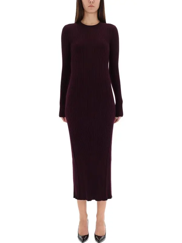 Helmut Lang Slim-fit Dress With Back Slit - Purple
