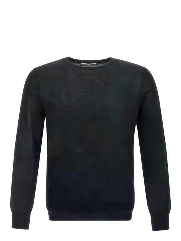 KANGRA Long-sleeve Ribbed Sweater - Black