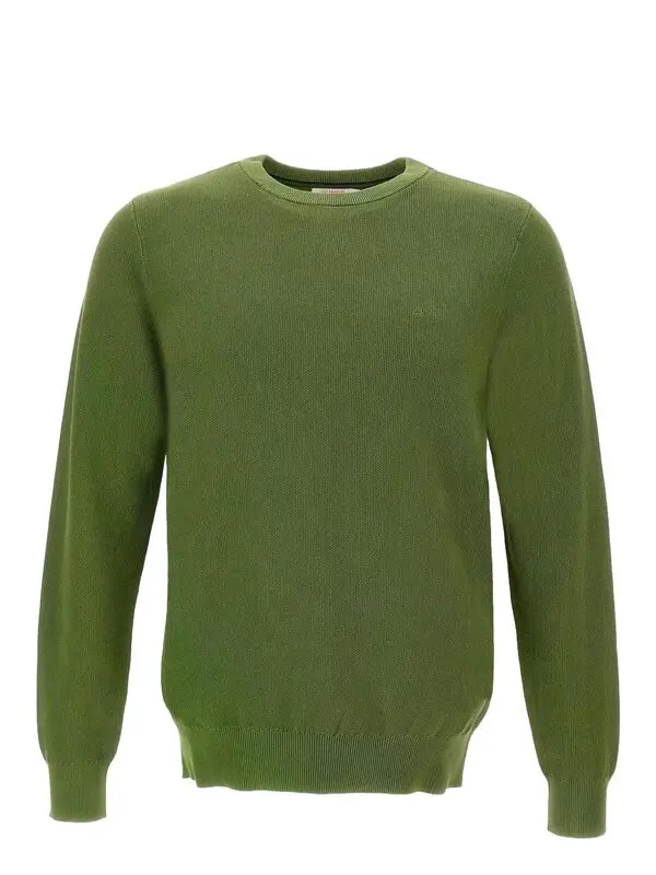 SUN 68 Honeycomb Weave Crew-neck Sweater - Green