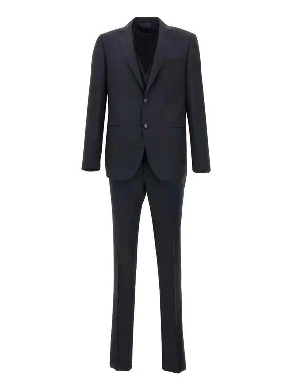 MARCHESANI Peak Lapel Three-piece Suit - Blue