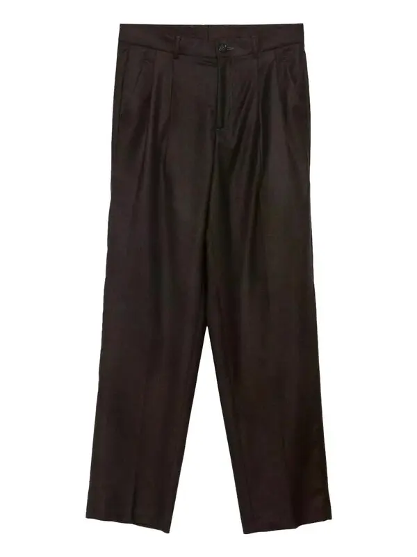 NOYOCO Lotten Pleated Trousers - Brown