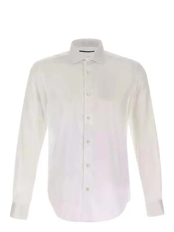 Brian Dales Cotton Double Cuffs Button Shirt - White