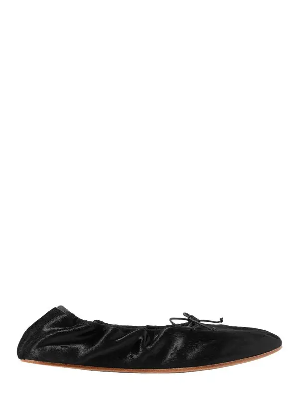 THE ROW Round Velvet Ballet Flats - Black
