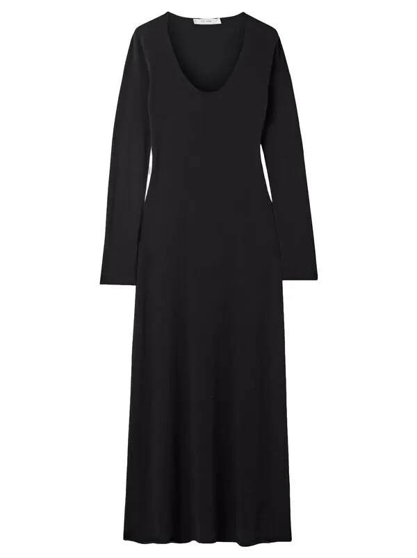 THE ROW Mavy Knitted Midi Dress - Black