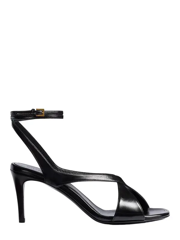 Khaite Liria Ankle Strap Sandal 75 - Black