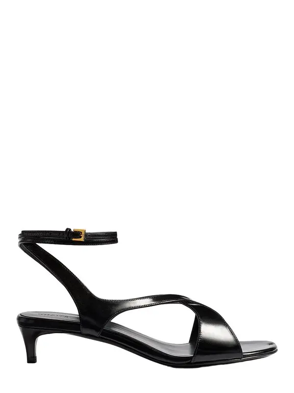 Khaite Liria Ankle Strap Sandal 75 - Black