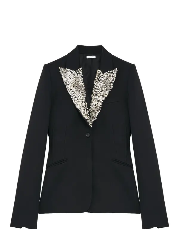 Alexander McQueen Wool Embellished Single-breasted Jacket - Black