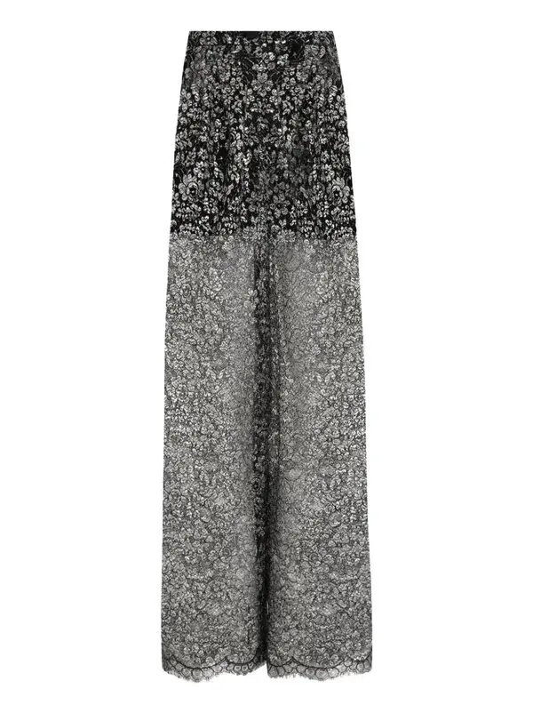 Dolce & Gabbana Lamé Lace Trousers - Black