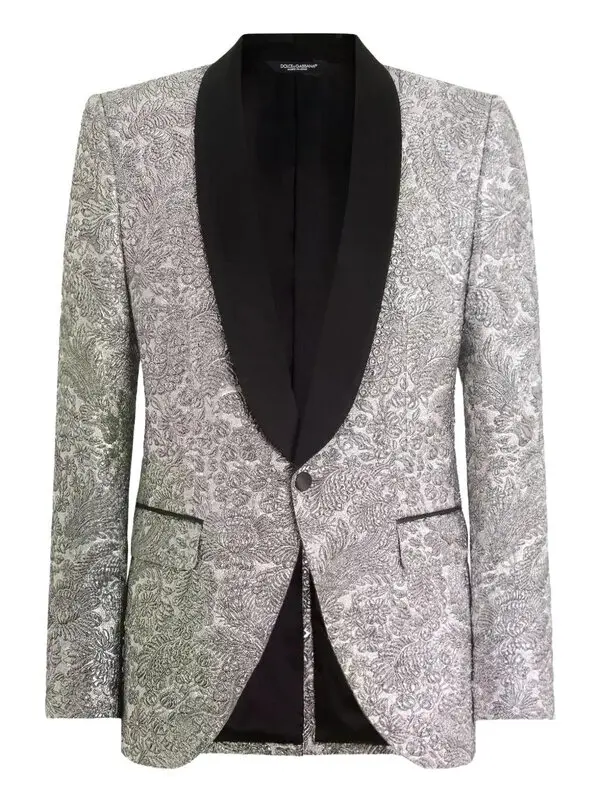 Dolce & Gabbana Floral Single-breasted Blazer - Silver