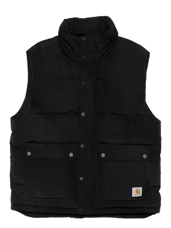 Carhartt Work In Progress Padded Gilet With Press-stud Closure - Black