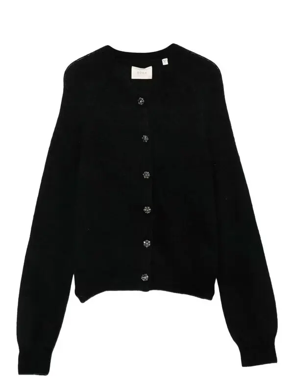 DÔEN Crystal-button Cardigan - Black