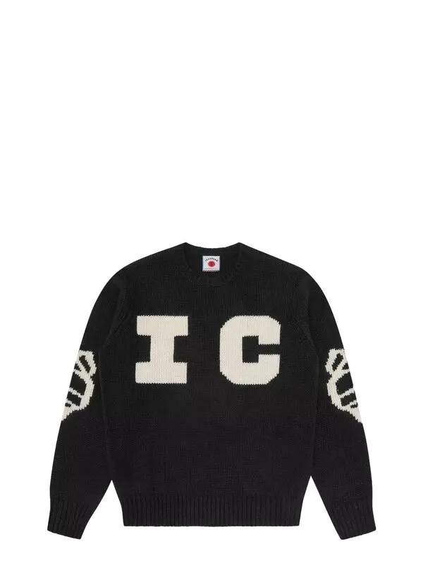 ICECREAM Graphic Intarsia Sweatshirt - Black