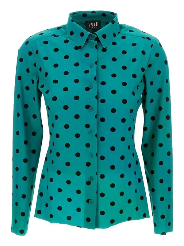 IRIE' Polka Dot Long Sleeve Shirt - Blue