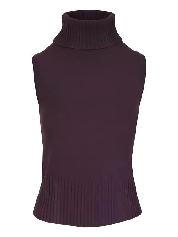 Veronica Beard Mazzy Roll-neck Sleeveless Vest - Purple