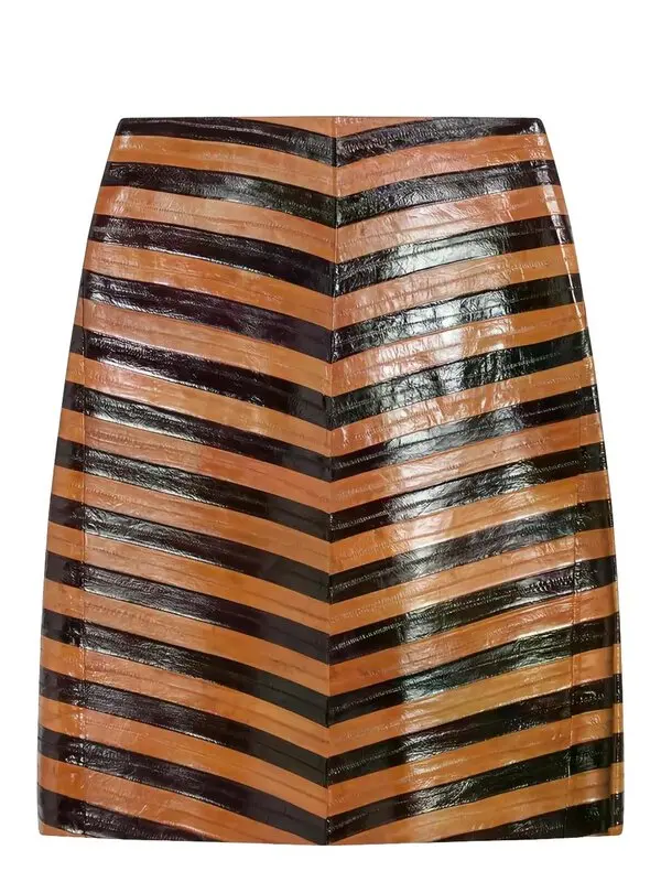 Fendi Striped Mini Skirt - Brown