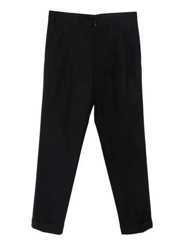 DELL'OGLIO Pleated Cuffed Trousers - Blue