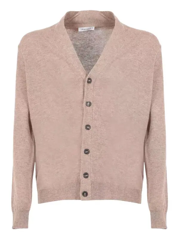 KANGRA V-neck Buttoned Cardigan - Neutrals
