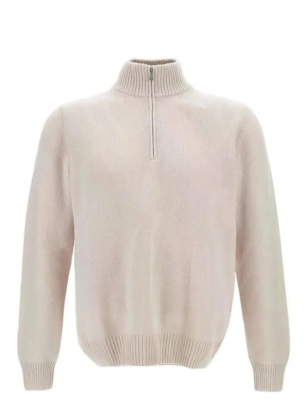 GRAN SASSO Zip-up Roll-neck Sweater - Pink