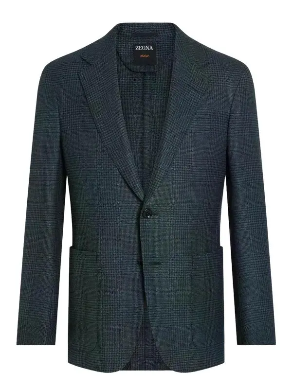 Zegna Checked Blazer - Green