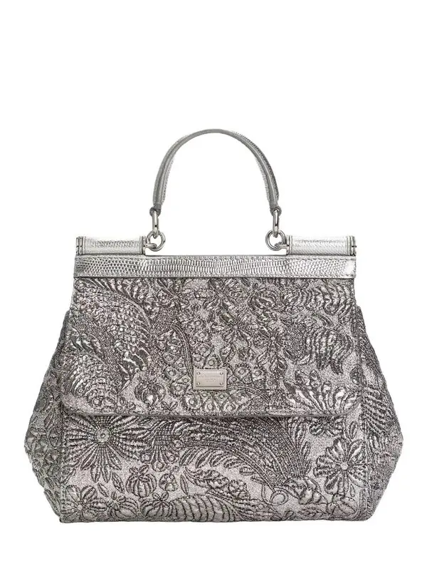 Dolce & Gabbana Medium Sicily Tote Bag - Silver