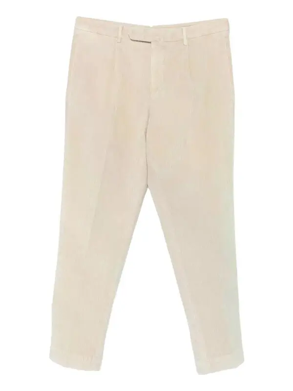 DELL'OGLIO Pleated Corduroy Trousers - Neutrals