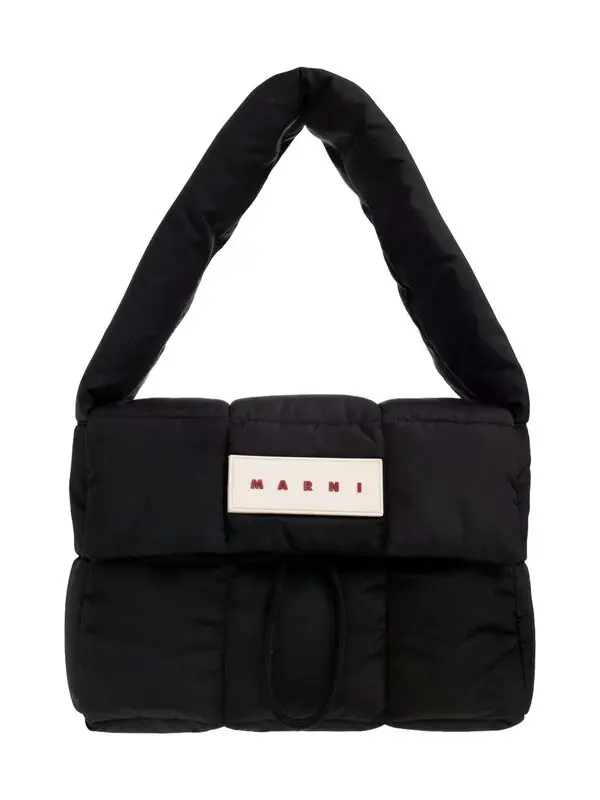 Marni Logo-patch Shoulder Bag - Black