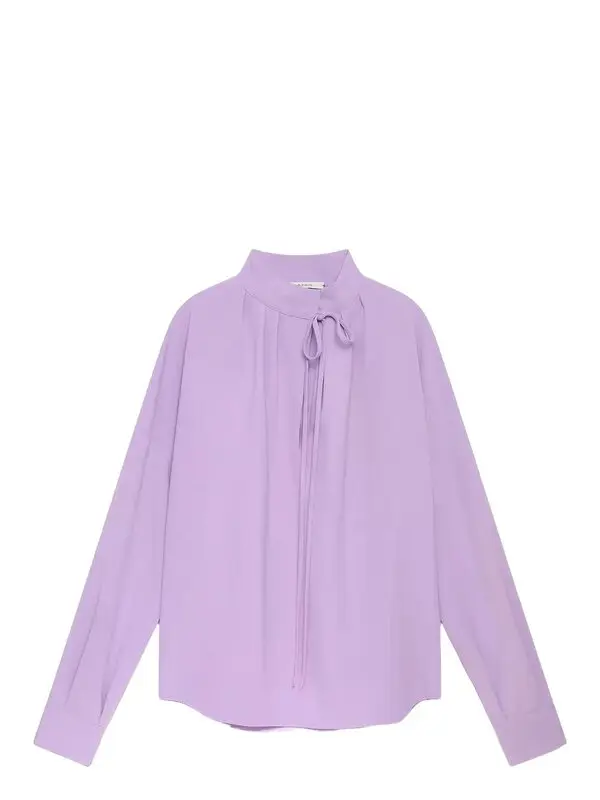 Malìparmi Tie-neck Pleated Blouse - Pink