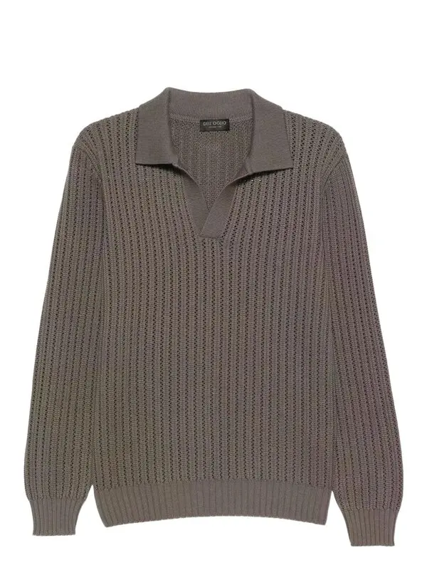 DELL'OGLIO Openwork Knit Sweater - Brown