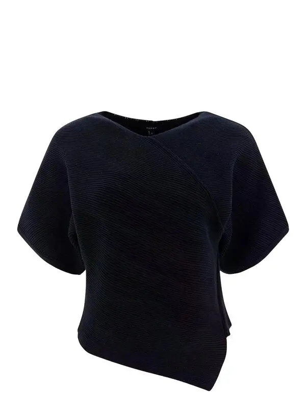 Soeur Ribbed Asymmetric Sweater - Blue