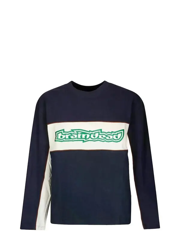 BRAIN DEAD Long-sleeve Embroidered Sweatshirt - Blue