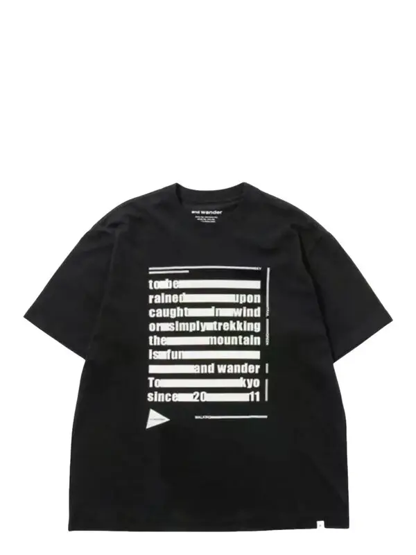 AND WANDER Graphic-print T-shirt - Black
