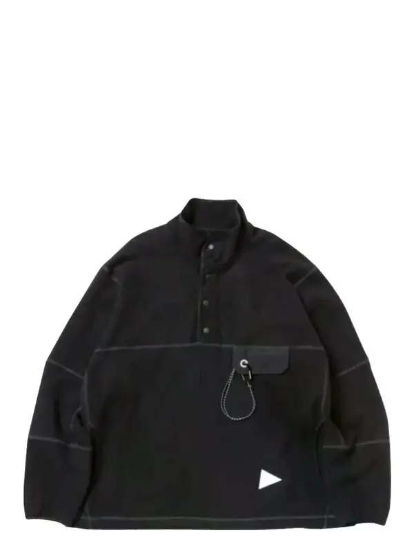 AND WANDER Buttoned Chest-pocket Sweater - Black