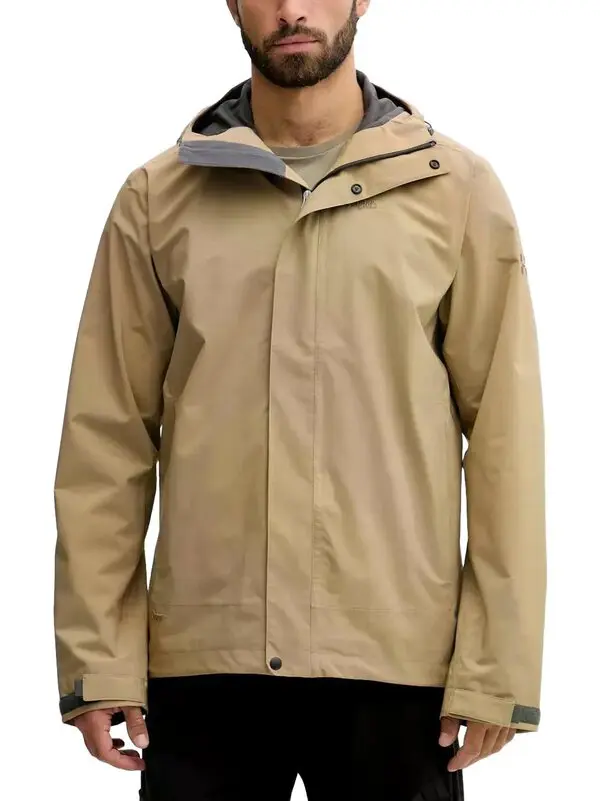 HAGLOFS Hooded Logo-detail Jacket - Brown