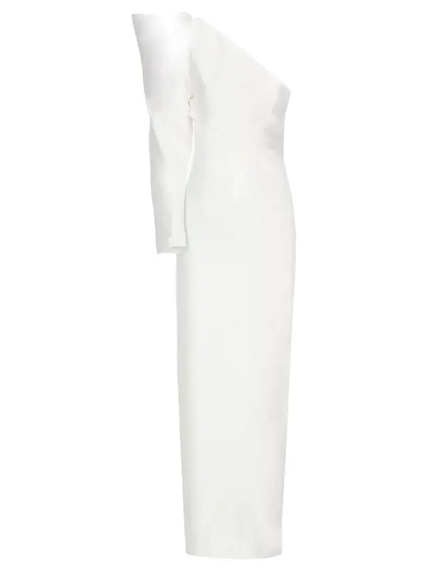 Solace London One-shoulder Long Sleeve Dress - White