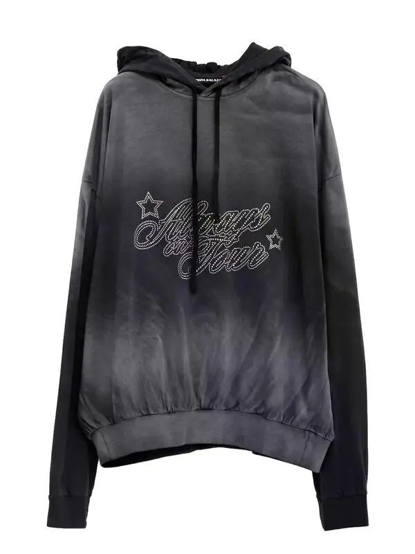 PEPA SALAZAR Rhinestone Embellished Hoodie - Black