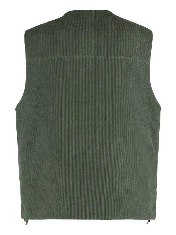 K-WAY Velvet Cord Sleeveless Vest - Green